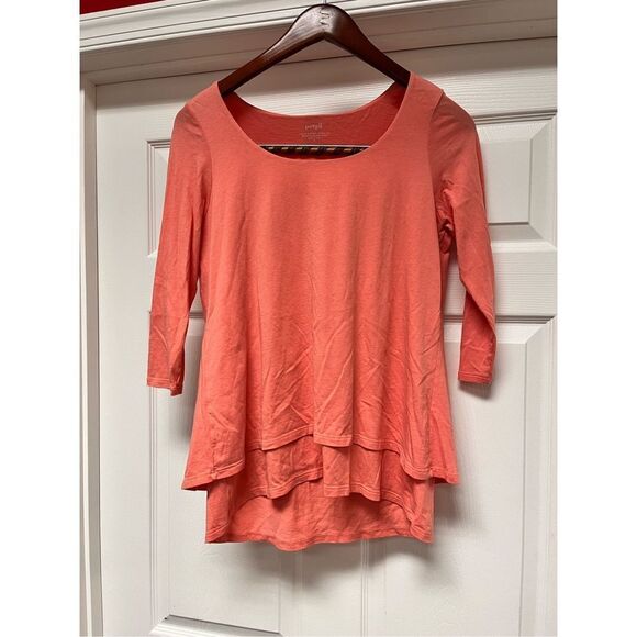 J. Jill | Tops | J Jill Pure Jill Peach Ellipticallayered Too Sz S Euc ...